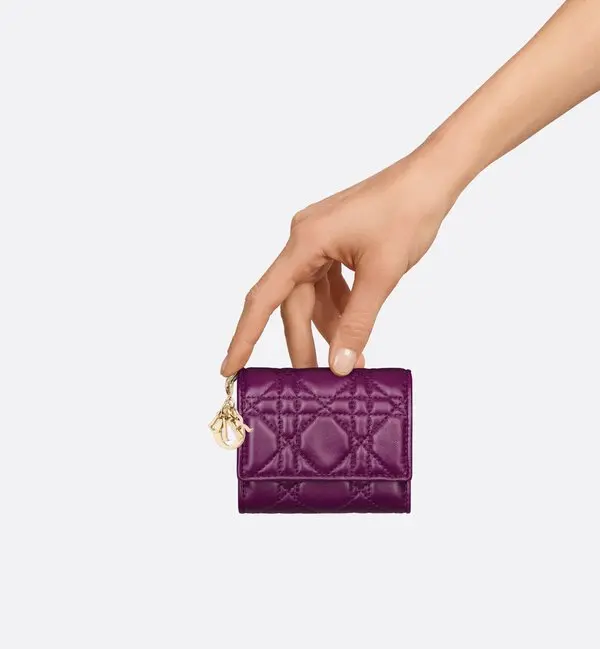 Dior Lady Lotus Wallet - Mulberry Cannage Lambskin | Editorialist